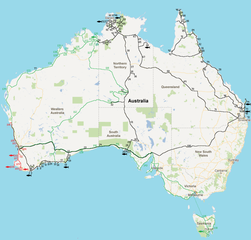 Australia Route Map – outbackjoe